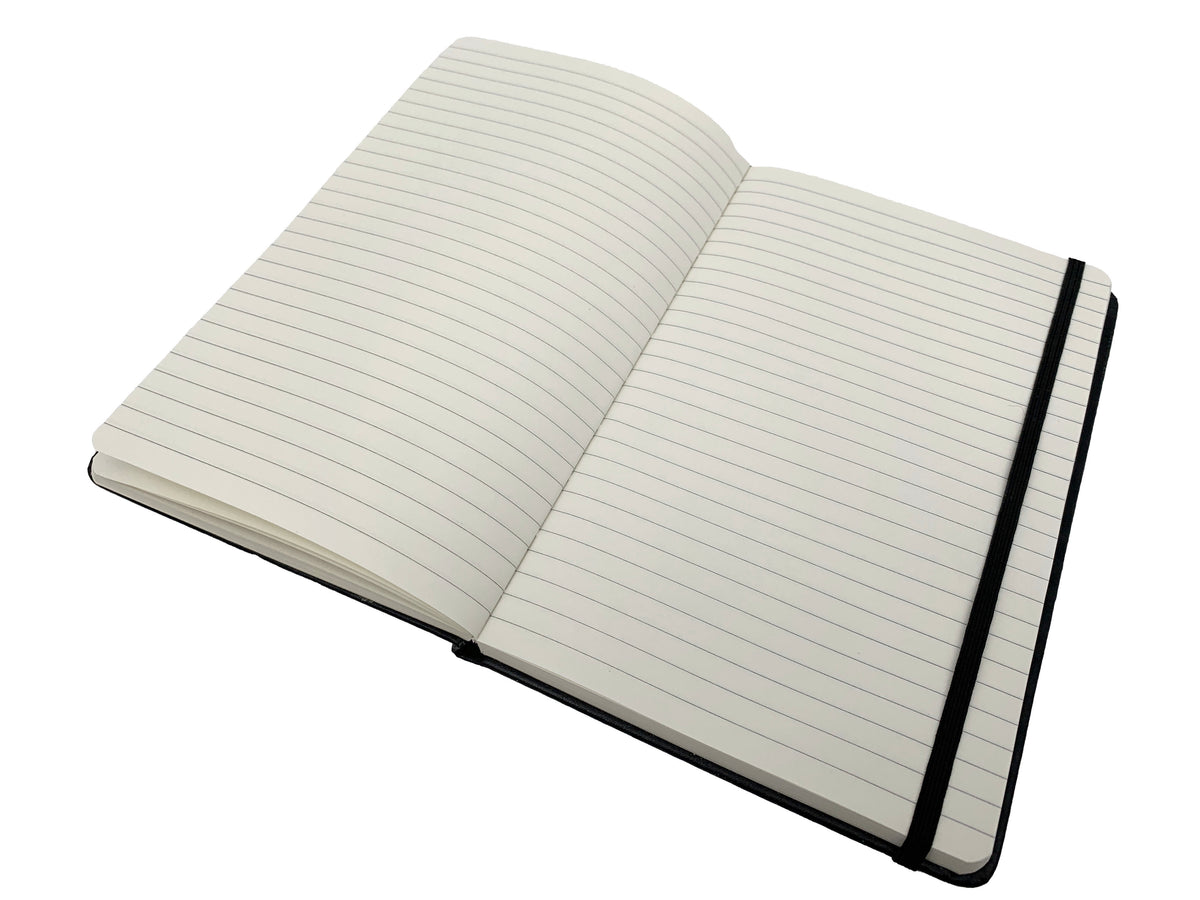 Lined Notebook Journal, Hardcover Vegan Leatherette, Medium Sized 5.25 ...